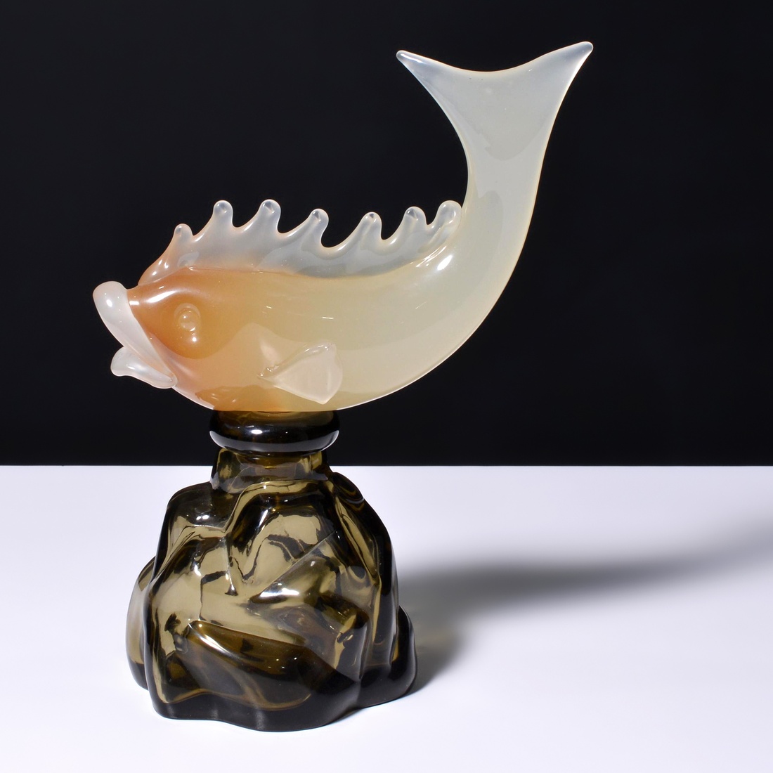 Archimede Seguso ALABASTRO Fish Sculpture / Bottle, Murano (2 Available ...
