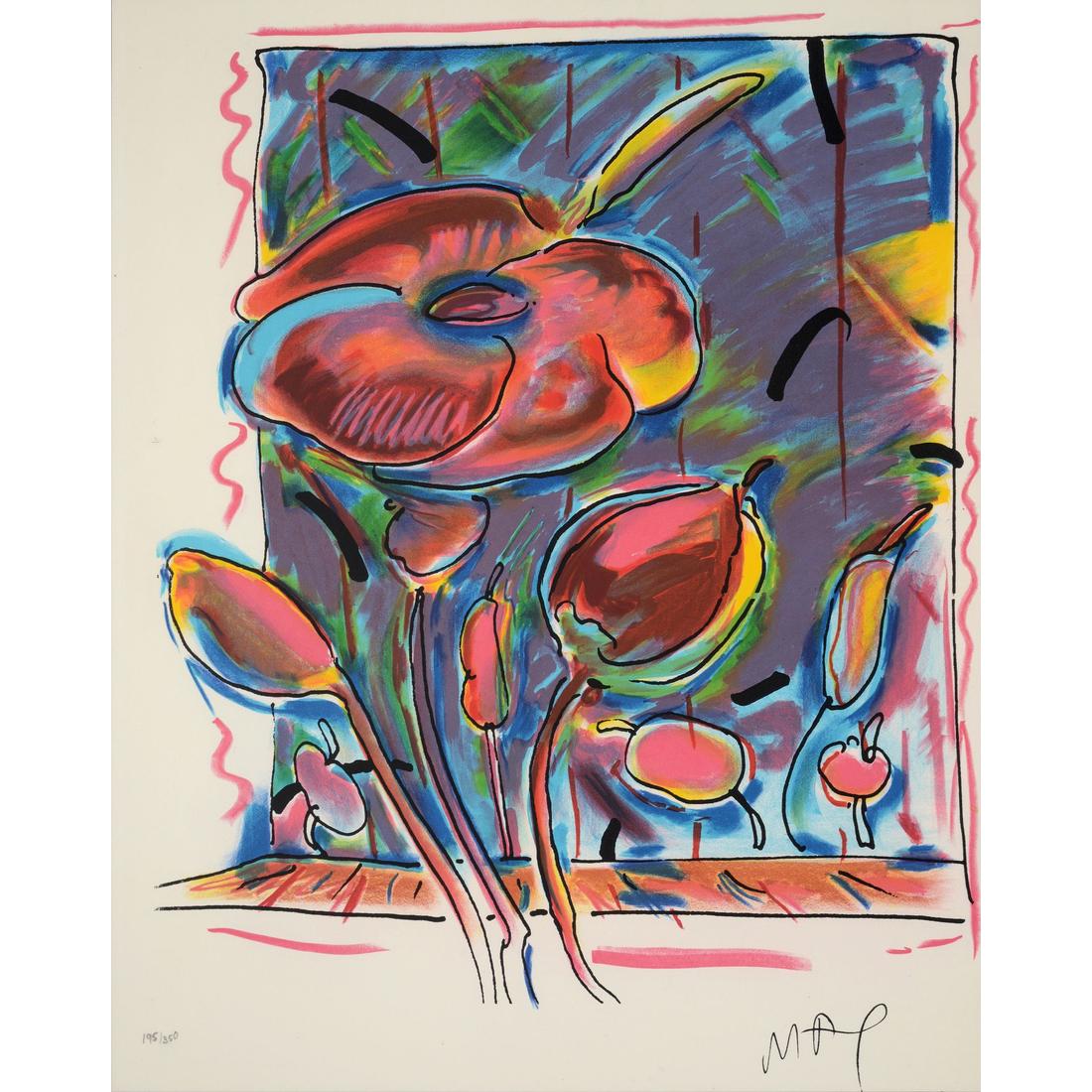 Peter Max GARDEN FLOWERS Lithograph – Palm Beach Modern Gallery