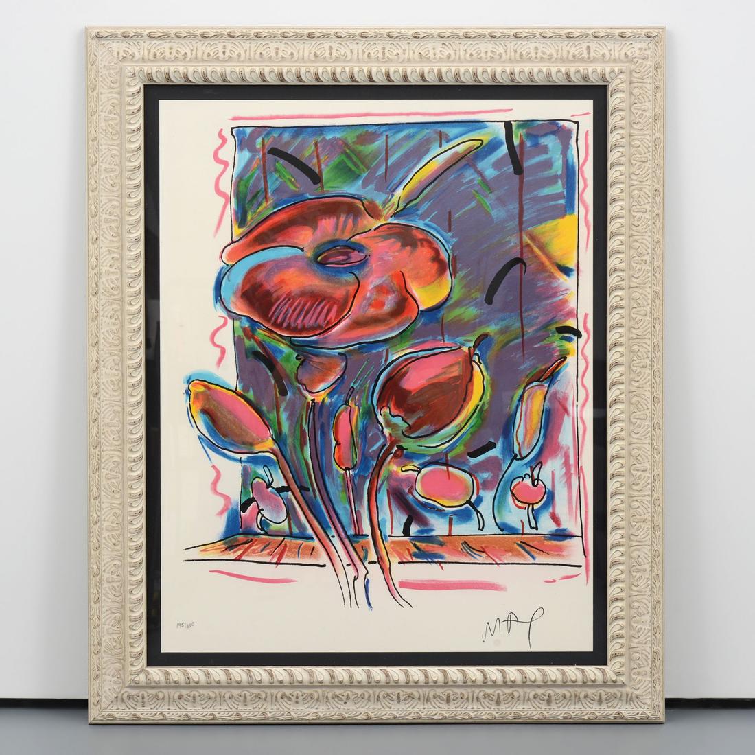 Peter Max GARDEN FLOWERS Lithograph – Palm Beach Modern Gallery
